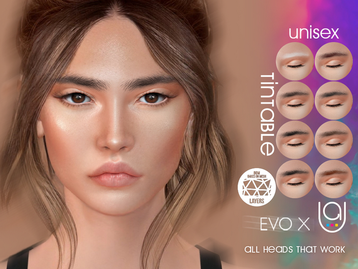 Second Life Marketplace Ua Bom Eyebrows Evox Set 7 6033